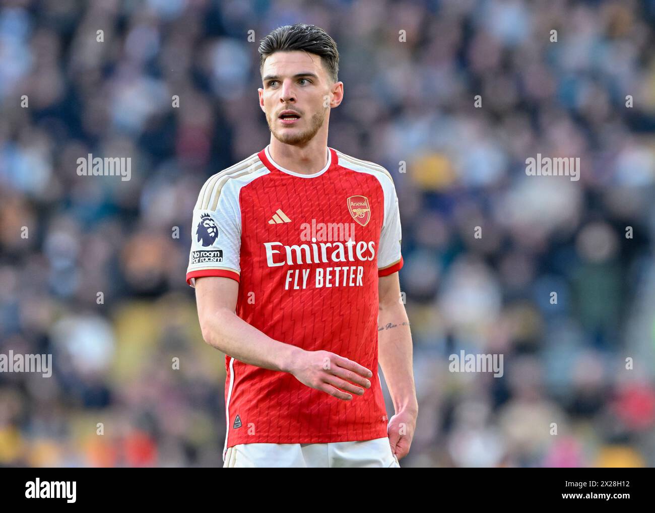 Declan Rice of Arsenal, during the Premier League match Wolverhampton ...