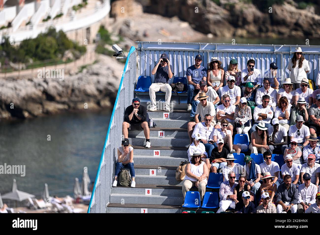 Paris, France. 14th Apr, 2024. Public crowd or audience spectators fans ...