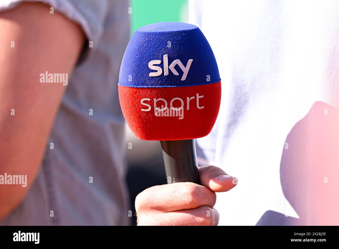 Paris, France. 14th Apr, 2024. Illustration shows a micro (microphone ...