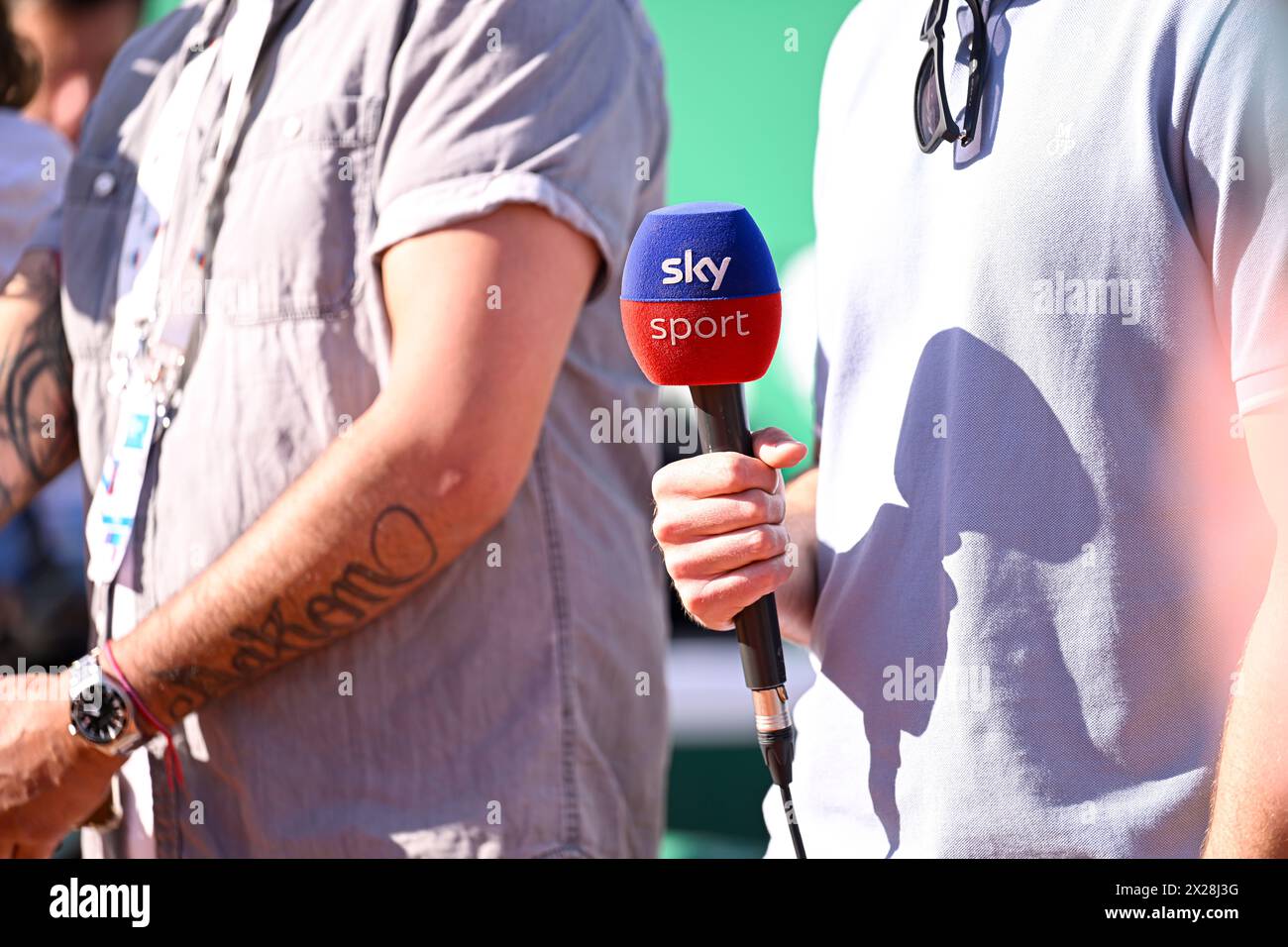 Paris, France. 14th Apr, 2024. Illustration shows a micro (microphone ...