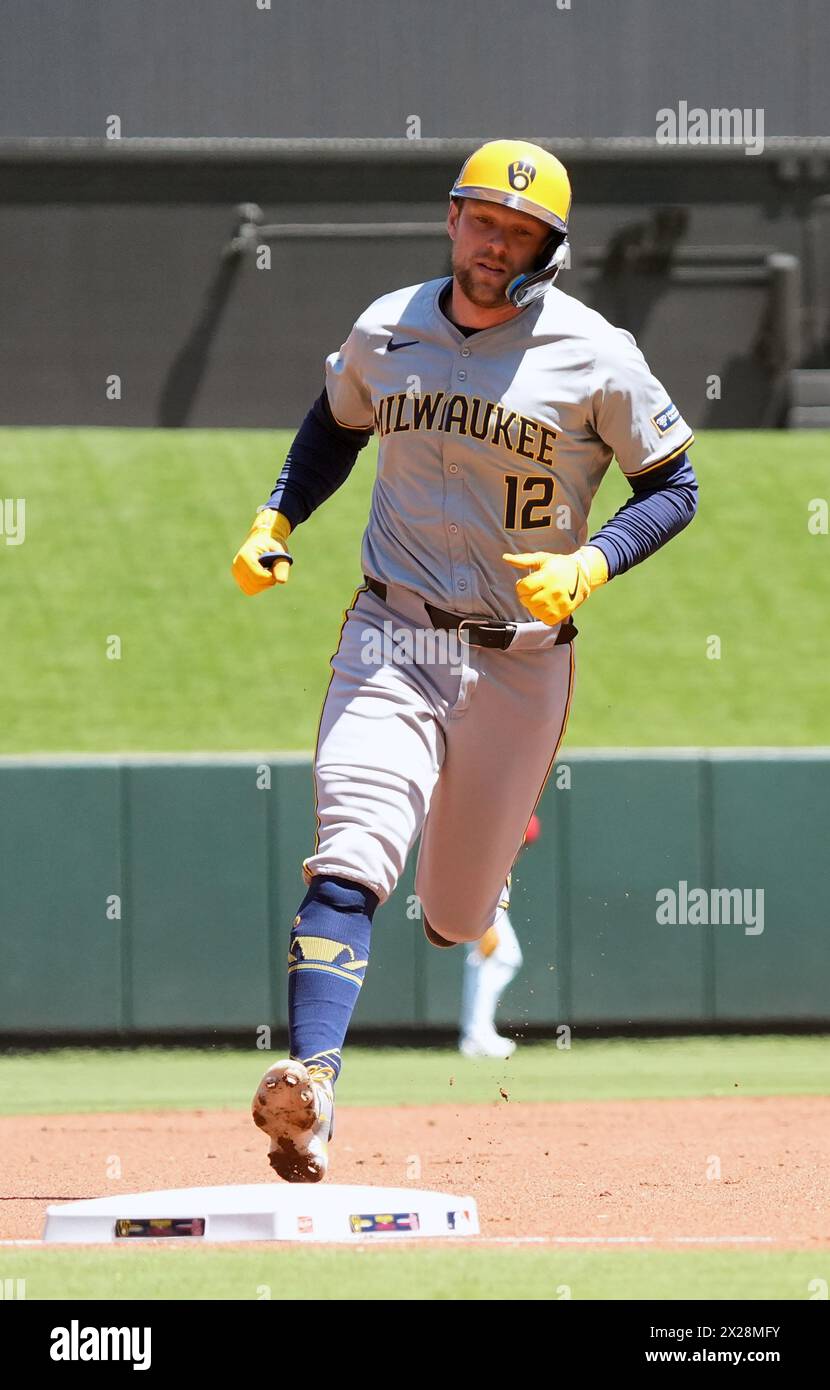 St. Louis, United States. 20th Apr, 2024. Milwaukee Brewers Rhys ...