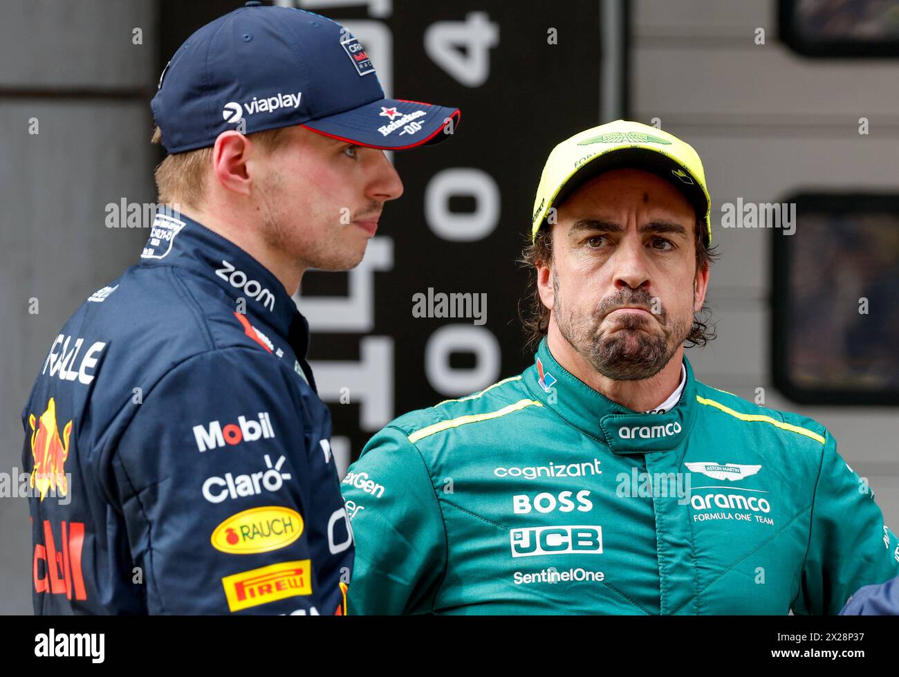 Shanghai, China. 20th Apr, 2024. VERSTAPPEN Max (ned), Red Bull Racing RB20, portrait ALONSO ...