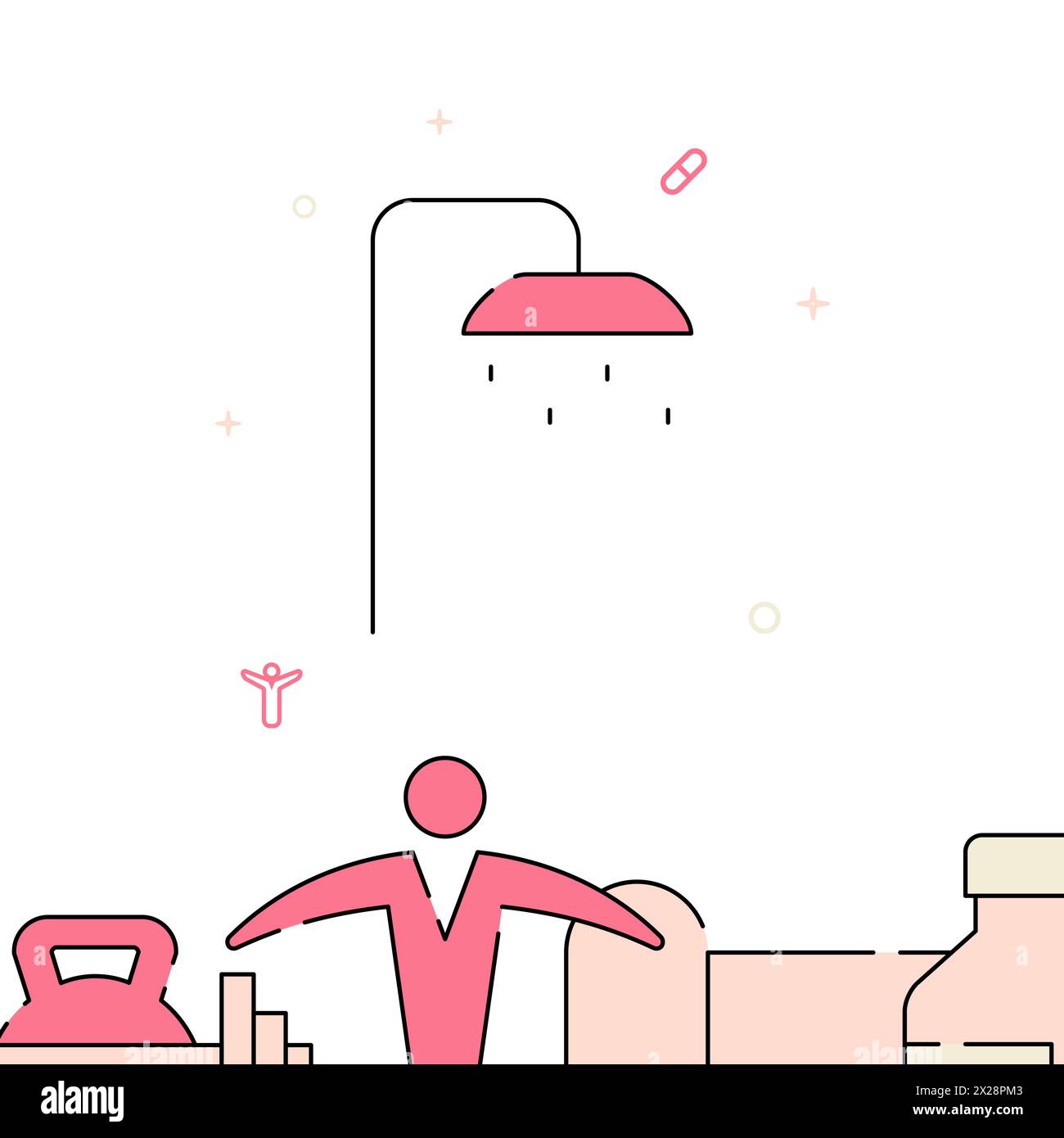 Shower, hygiene filled line vector icon, simple illustration, related ...