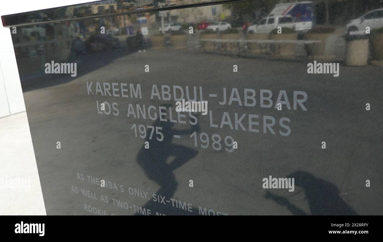Los Angeles, California, USA 19th April 2024 Kareem Abdul-Jabbar Statue ...