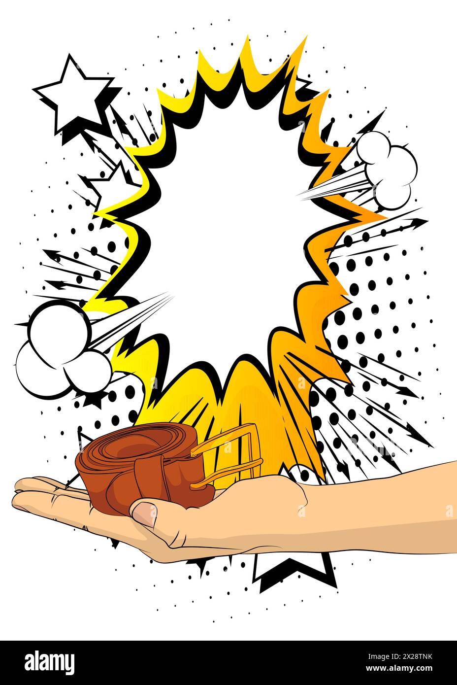 Cartoon, comic book human hands holding Men's Belts. Retro vector ...