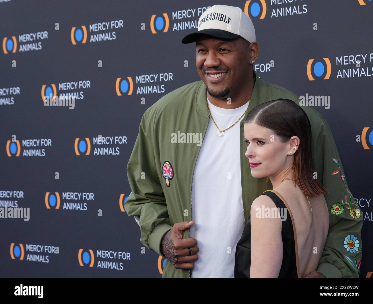 (L-R) Travon Free and Kate Mara at the The Mercy for Animals 25th Annual Gala Celebration held ...