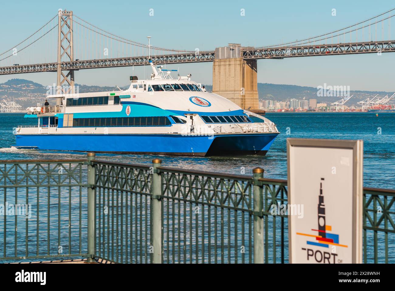 San Francisco, California, April 8, 2024. Seafaring gateway: A ferry ...
