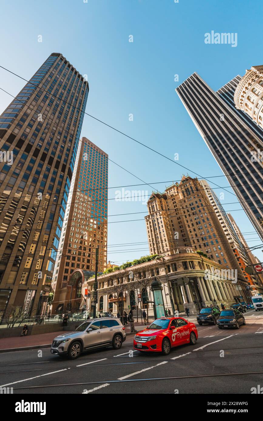 San Francisco, California, April 8, 2024. Urban canyon created by San ...