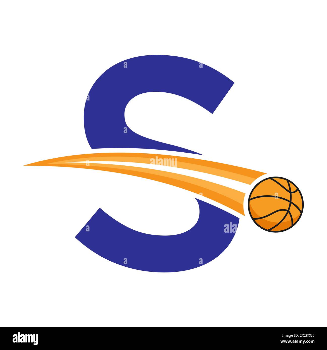 Basketball Logo On Letter S Concept With Moving Basketball Symbol ...