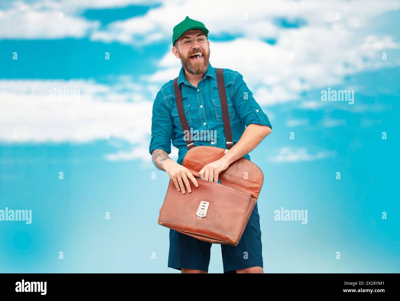 Crazy postman man. Meme funny emotions. Funny man with beard and ...