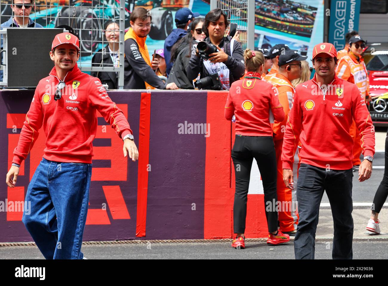 Shanghai, China. 21st Apr, 2024. (L to R): Charles Leclerc (MON ...