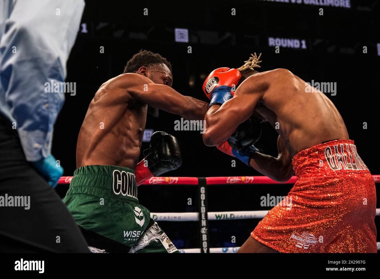Brooklyn, USA. 20th Apr, 2024. Action between junior middleweights ...