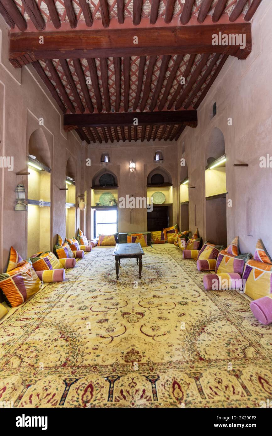 Rustaq, Oman - February 14 2023: Interior view of the famous Al Hazm ...