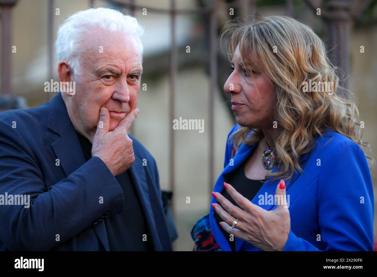 Palermo, Italy. 20th Apr, 2024. Michele Santoro, leader of Pace Terra ...