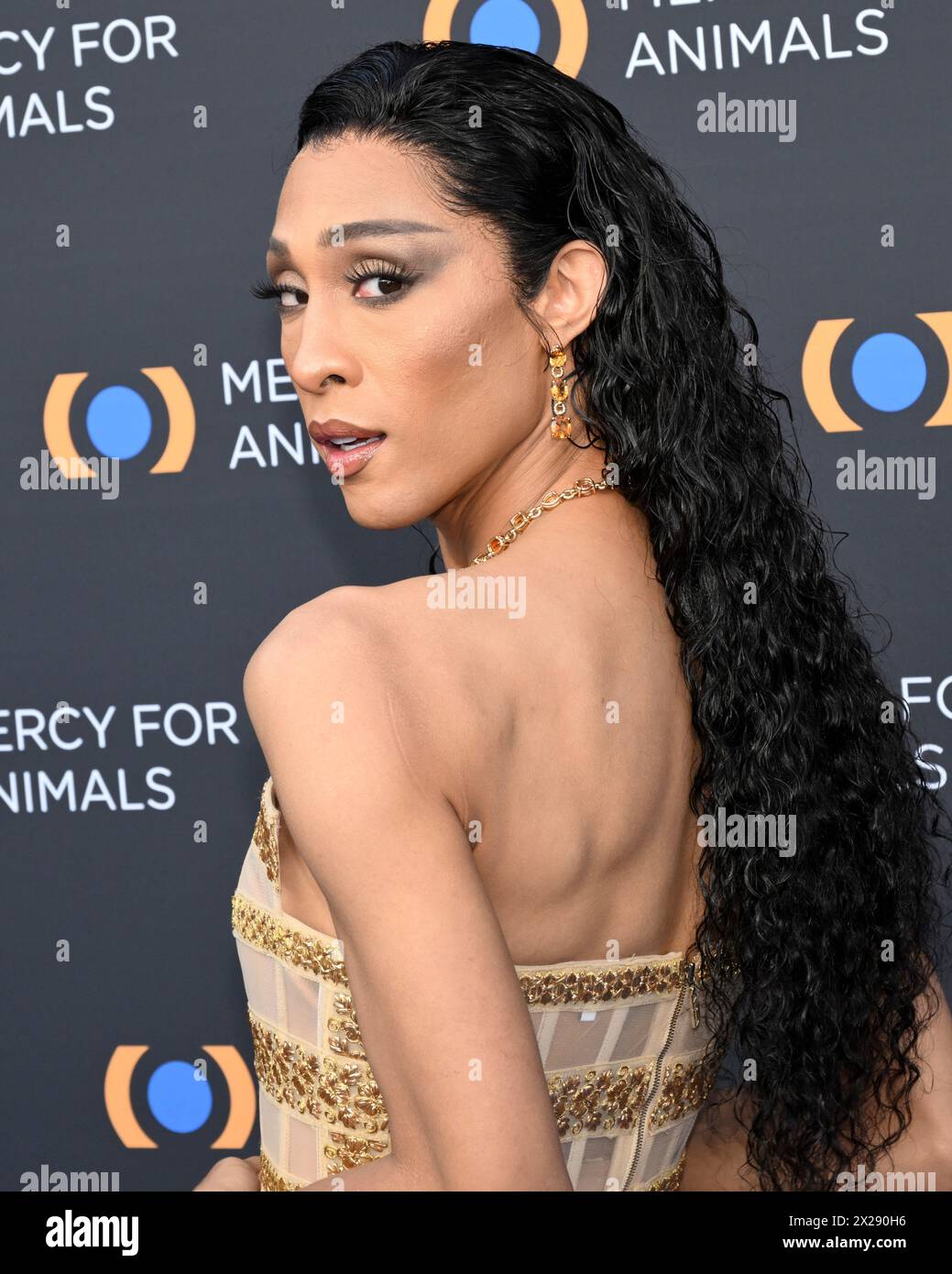 April 20, 2024, Los Angeles, California, U.S.: Michaela JaÃ© Rodriguez attends the 25th Mercy ...
