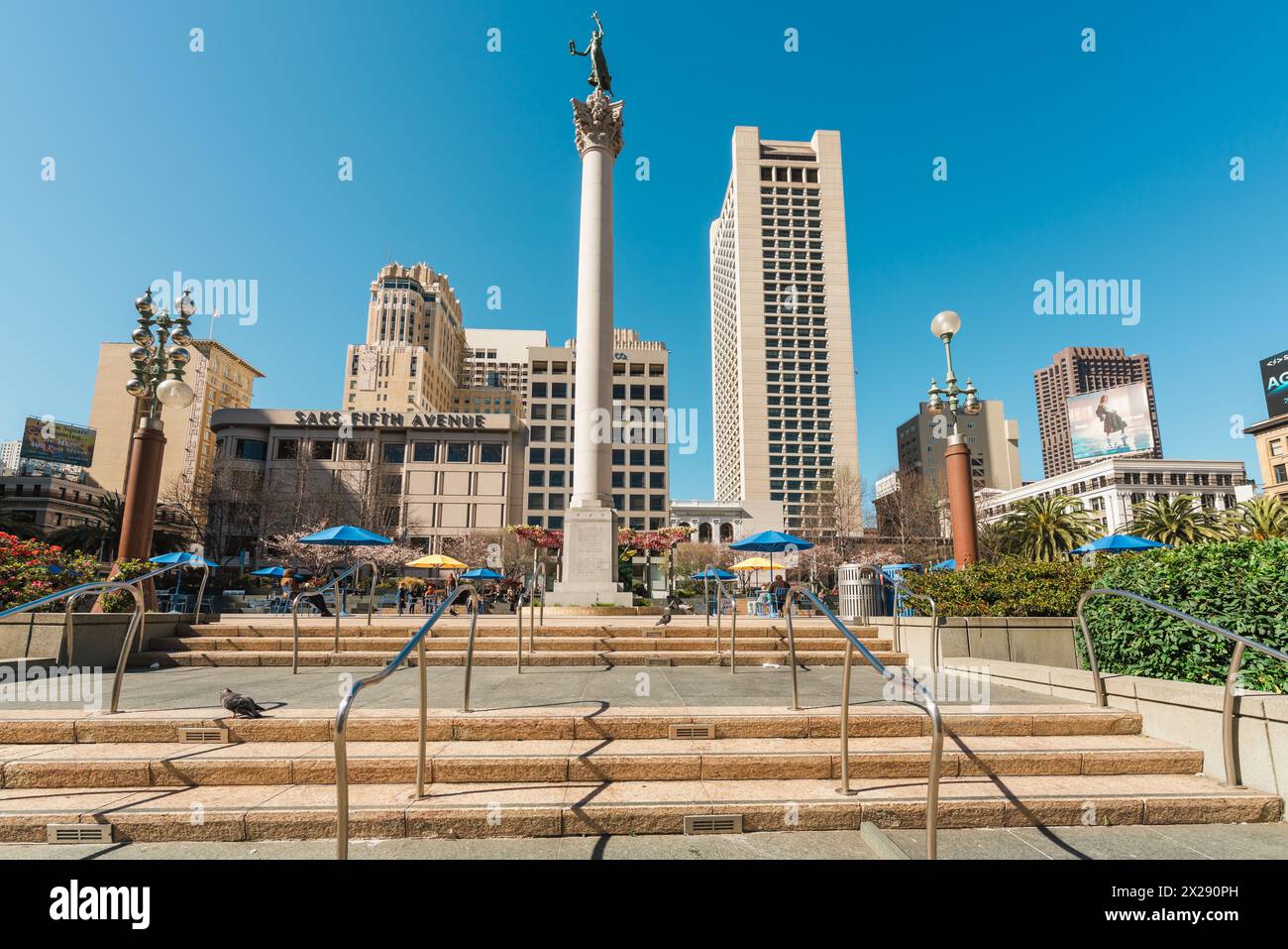 San Francisco, California, April 8, 2024. Union Square bustles in the ...