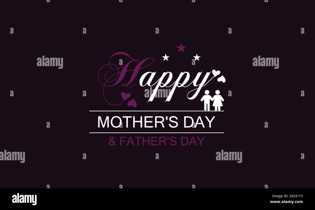 Modern and Stylish Text Illustration for Mother's Day and Father's Day ...