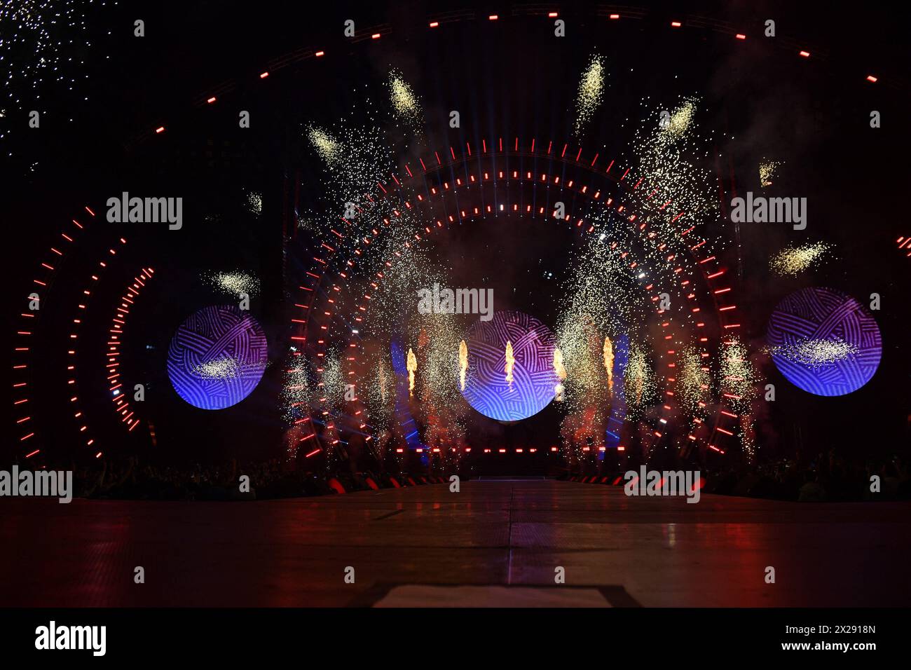 Paris, France. 20th Apr, 2024. Black Eyed Peas performs at the Paris La ...