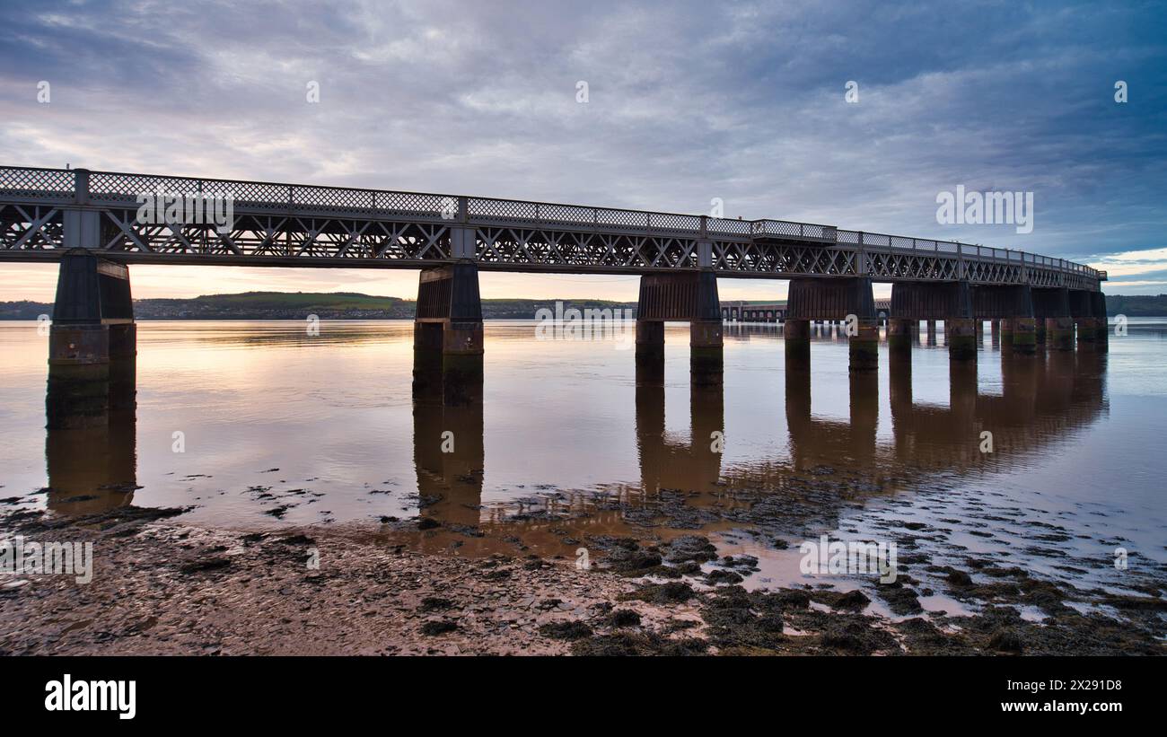 The Tay Bridge at Low Tide Stock Photo - Alamy