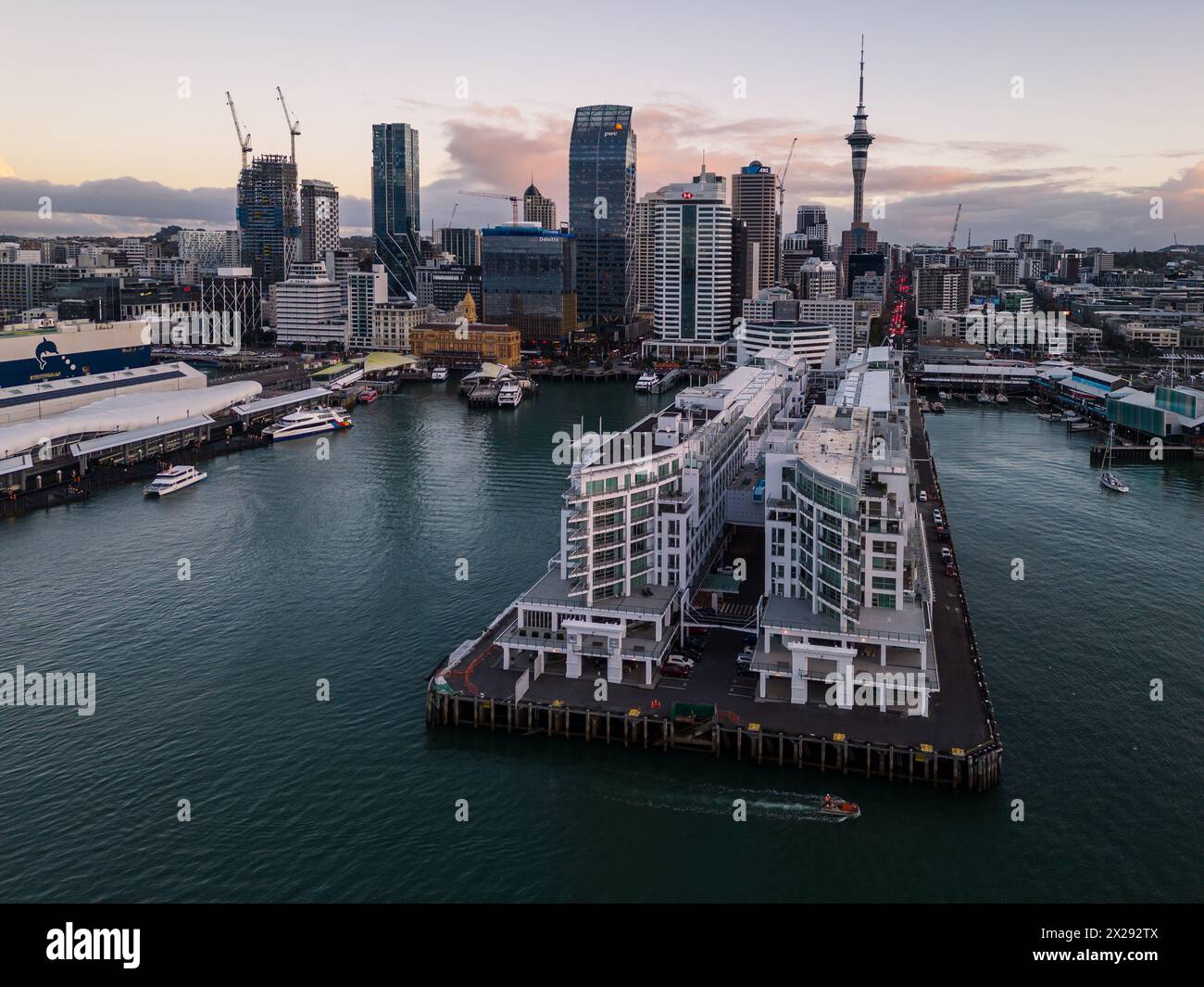 Auckland, New Zealand - July 24 2023: Dramatic aerial view of Auckland ...