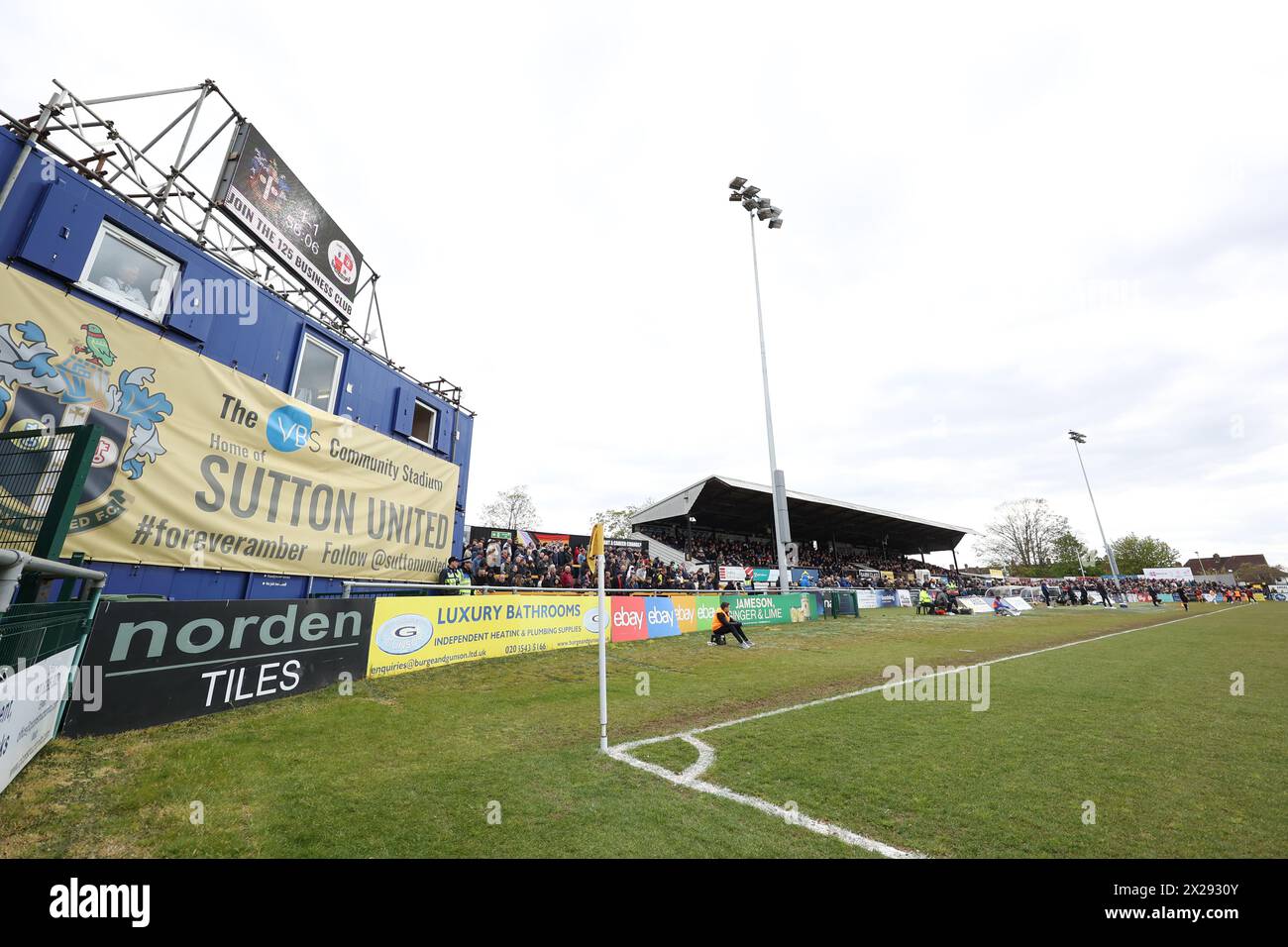 General view of Gander Green Lane home of Sutton United Football Club ...