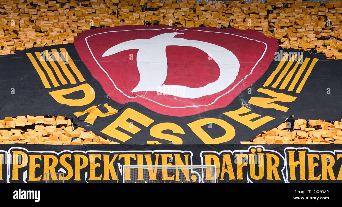 Dresden, Germany. 20th Apr, 2024. Soccer: 3rd division, SG Dynamo ...
