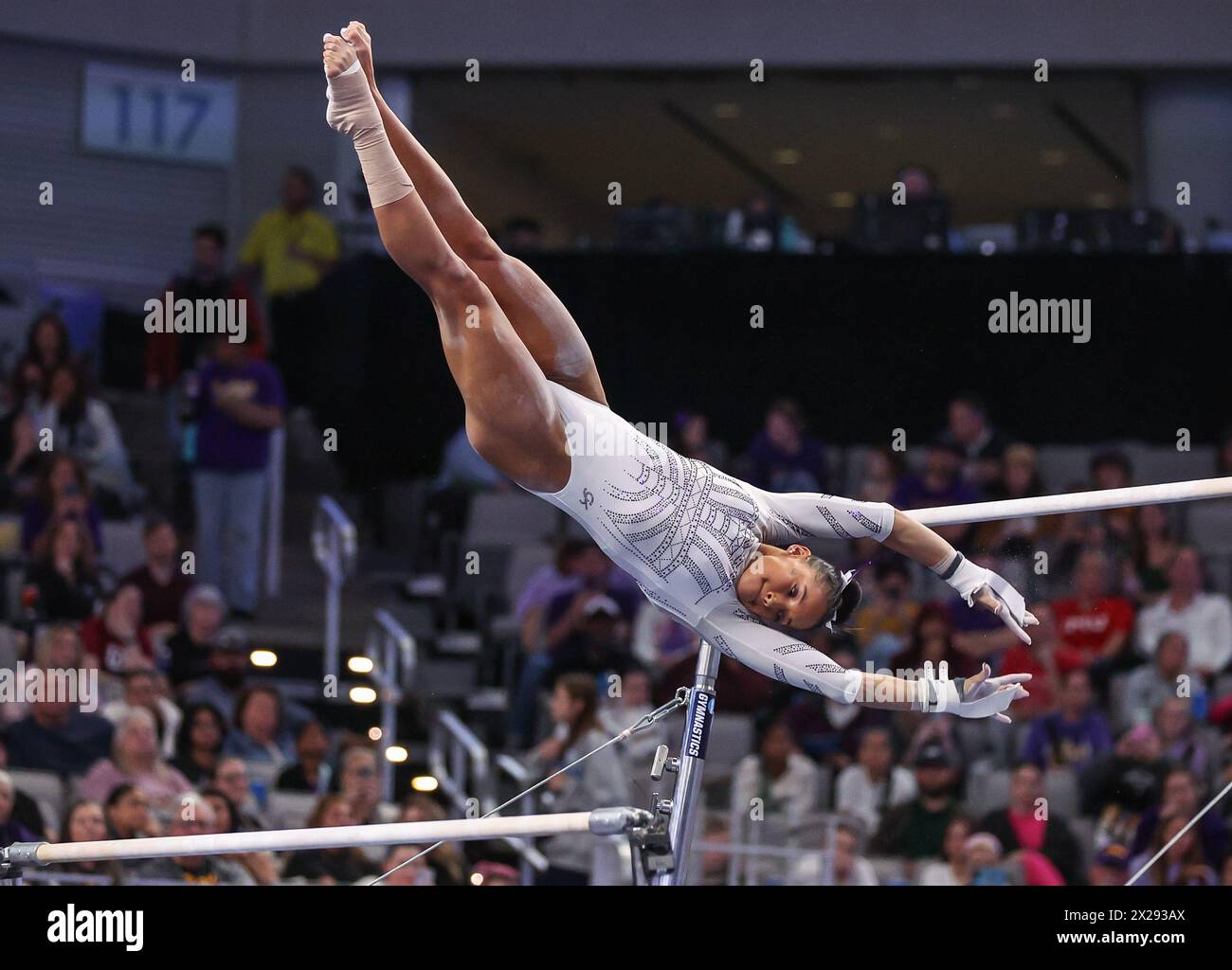 Fort Worth, TX, USA. 20th Apr, 2024. LSU's Haleigh Bryant on the uneven ...