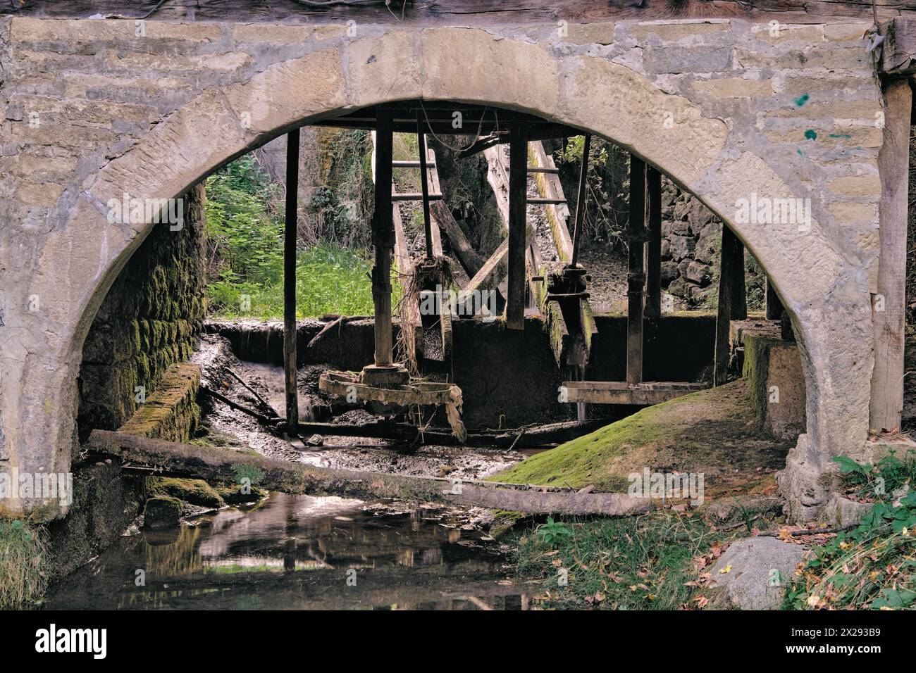 mechanism of old watermill with wheel orientation horizontal on Gradac ...
