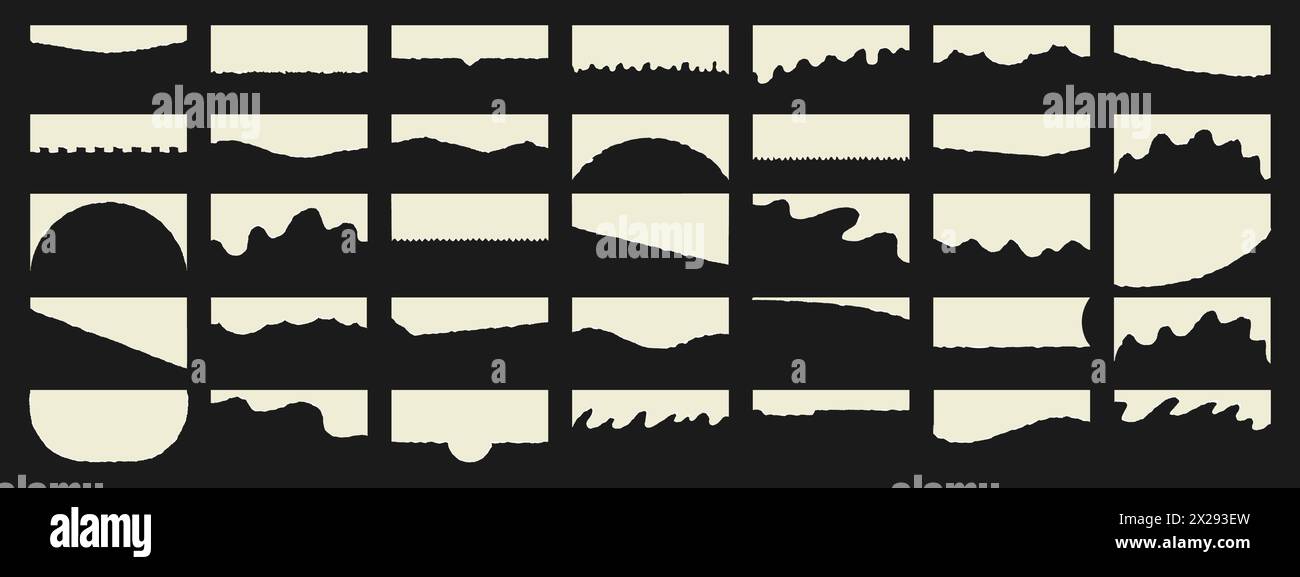 Set of torn or ripped paper sheet. Design elements for contemporary art ...