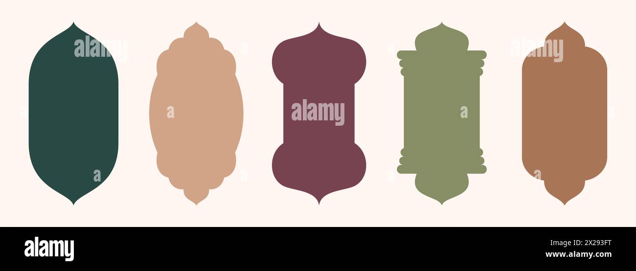 Shape Islamic door and window silhouette Arabic arch. Collection of ...