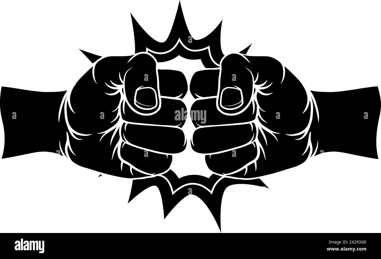 Two Fists Clenched Fist Bump Punch Stock Vector Image And Art Alamy