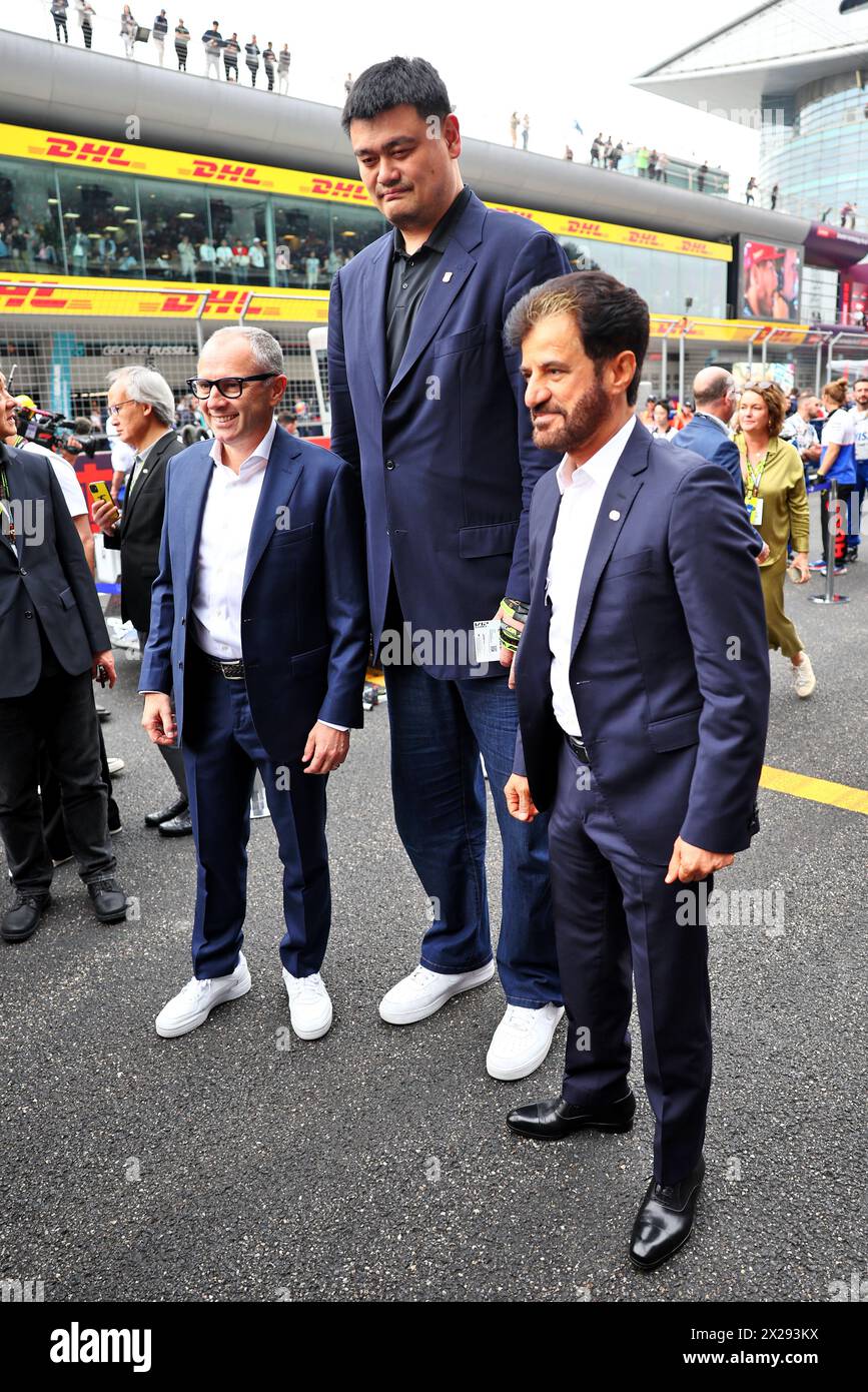 Shanghai, China. 21st Apr, 2024. (L to R): Stefano Domenicali (ITA ...