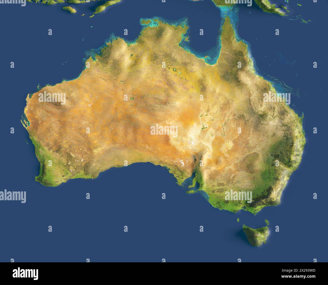 3d illustration of a map of Australia. Elements of this image furnished ...