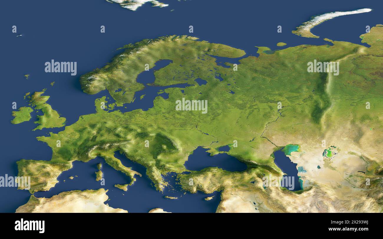 3d illustration of a map of Europe. Elements of this image furnished by ...