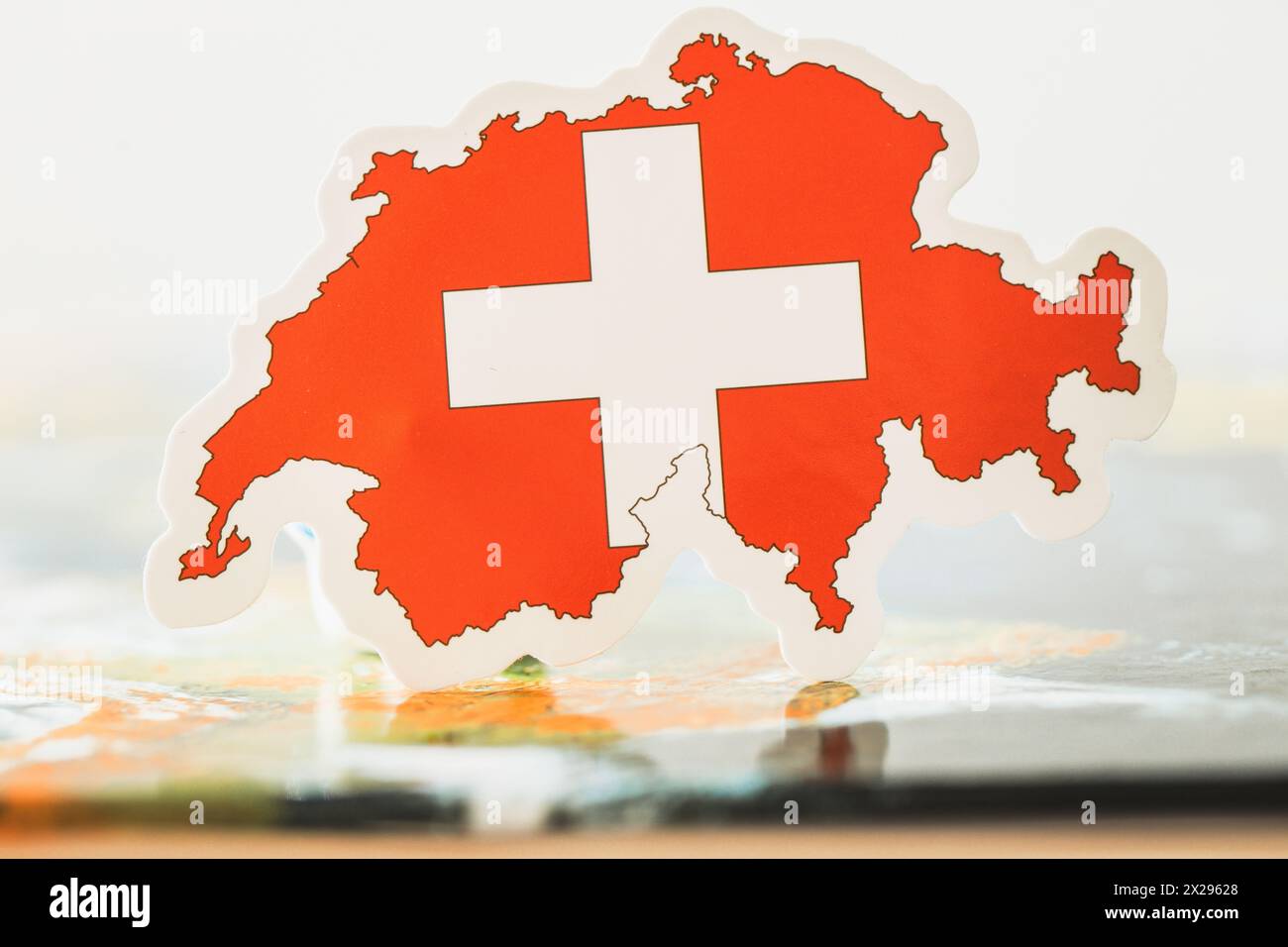 Switzerland, Country outlines and national flag, Helvetia Country ...
