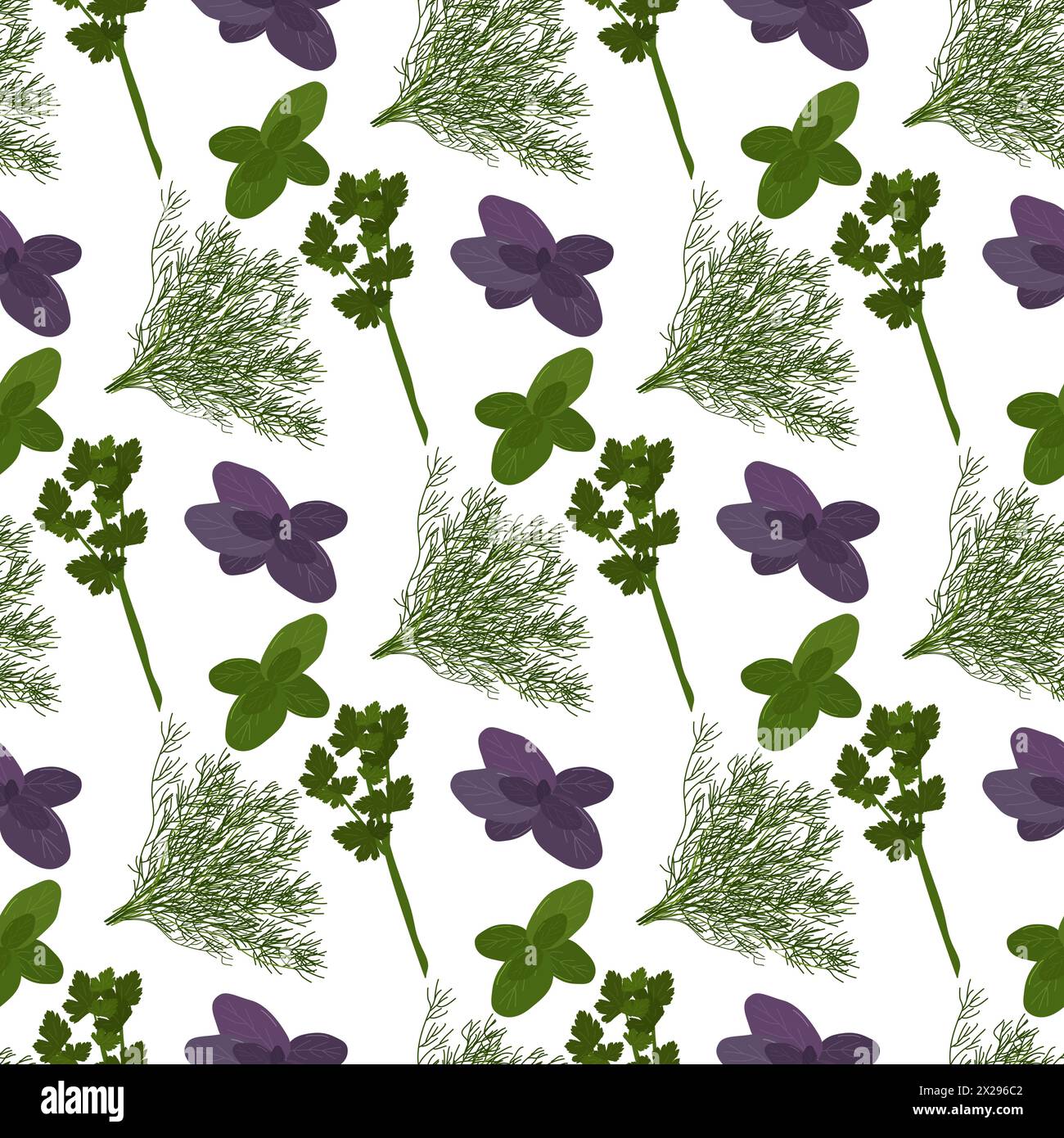 Fresh herbs and spices seasonings seamless pattern. Design of packaging ...