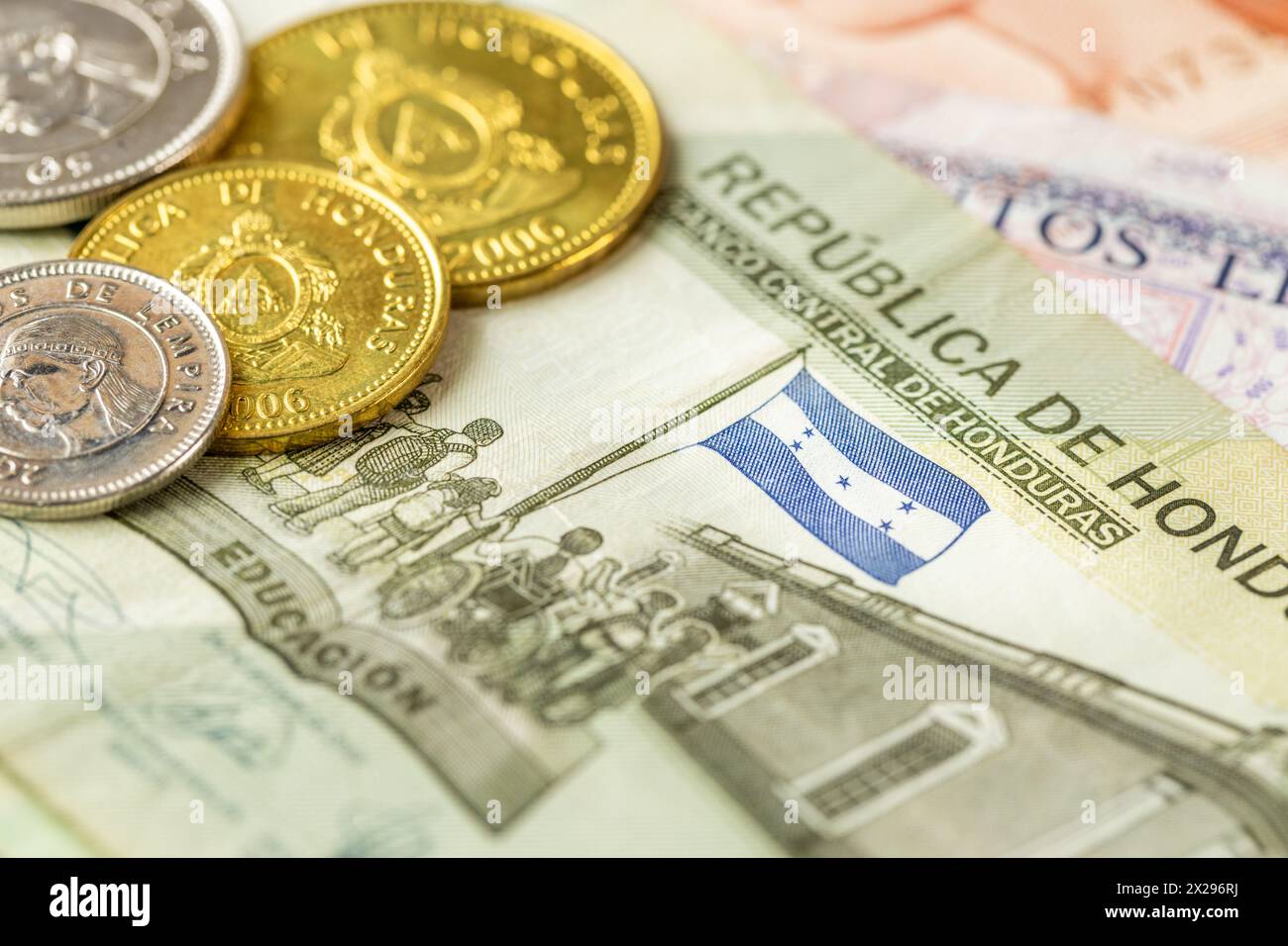 Honduras money, financial business concept, banknotes and coins Stock ...