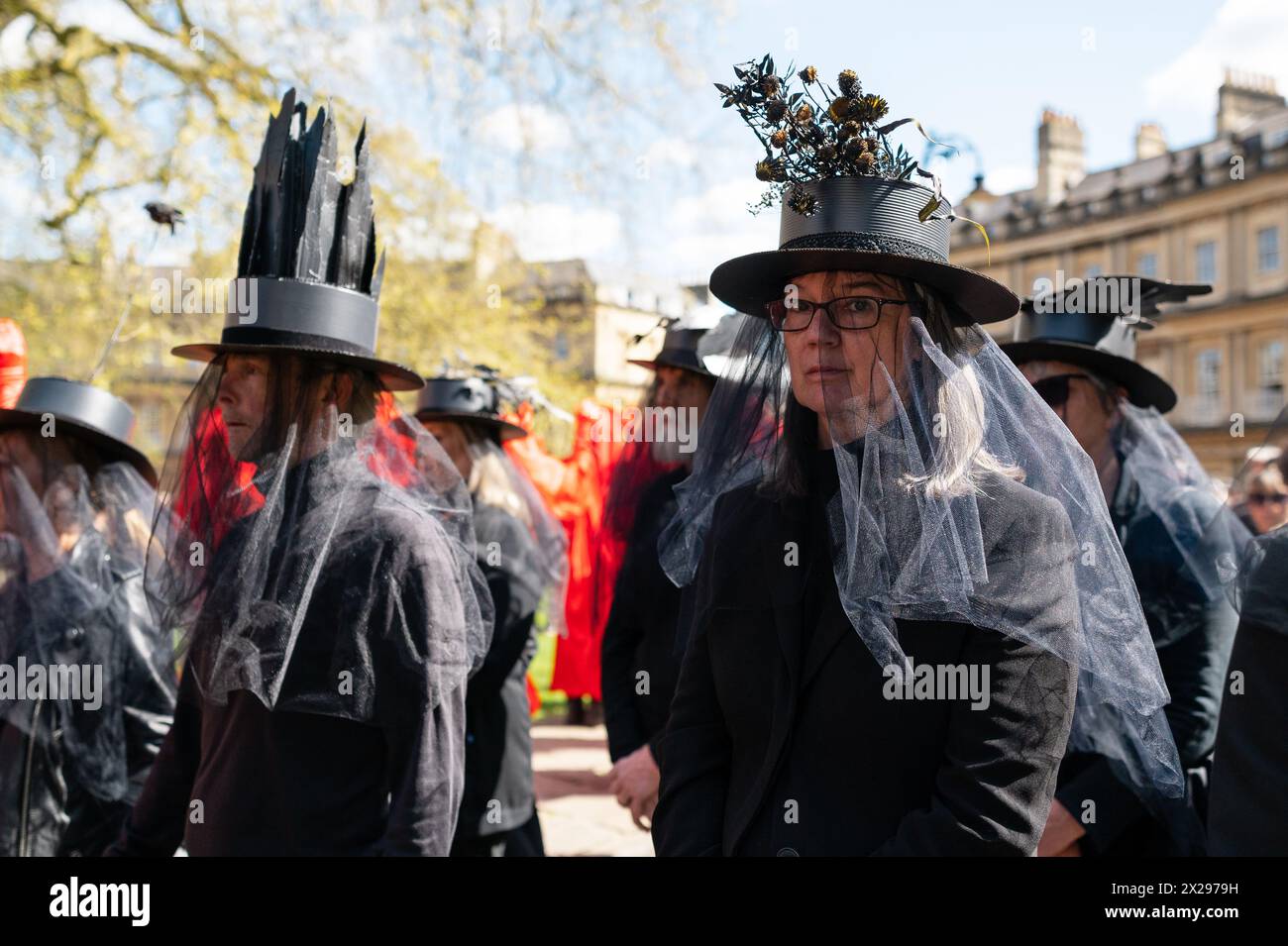 London, UK. 20 April 2024. ‘The Funeral for Nature’ procession in Bath ...