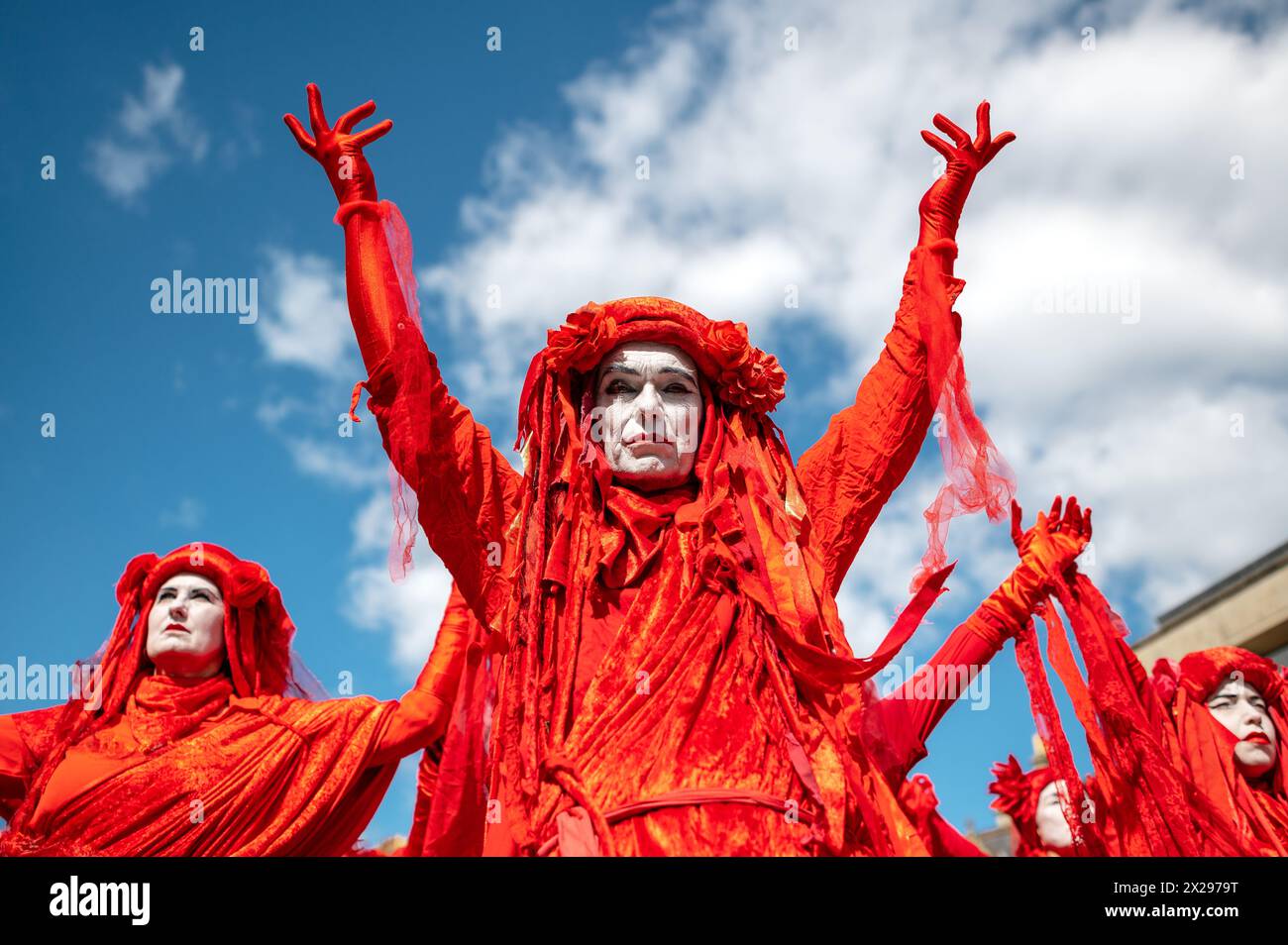 London, UK. 20 April 2024. ‘The Funeral for Nature’ procession in Bath ...