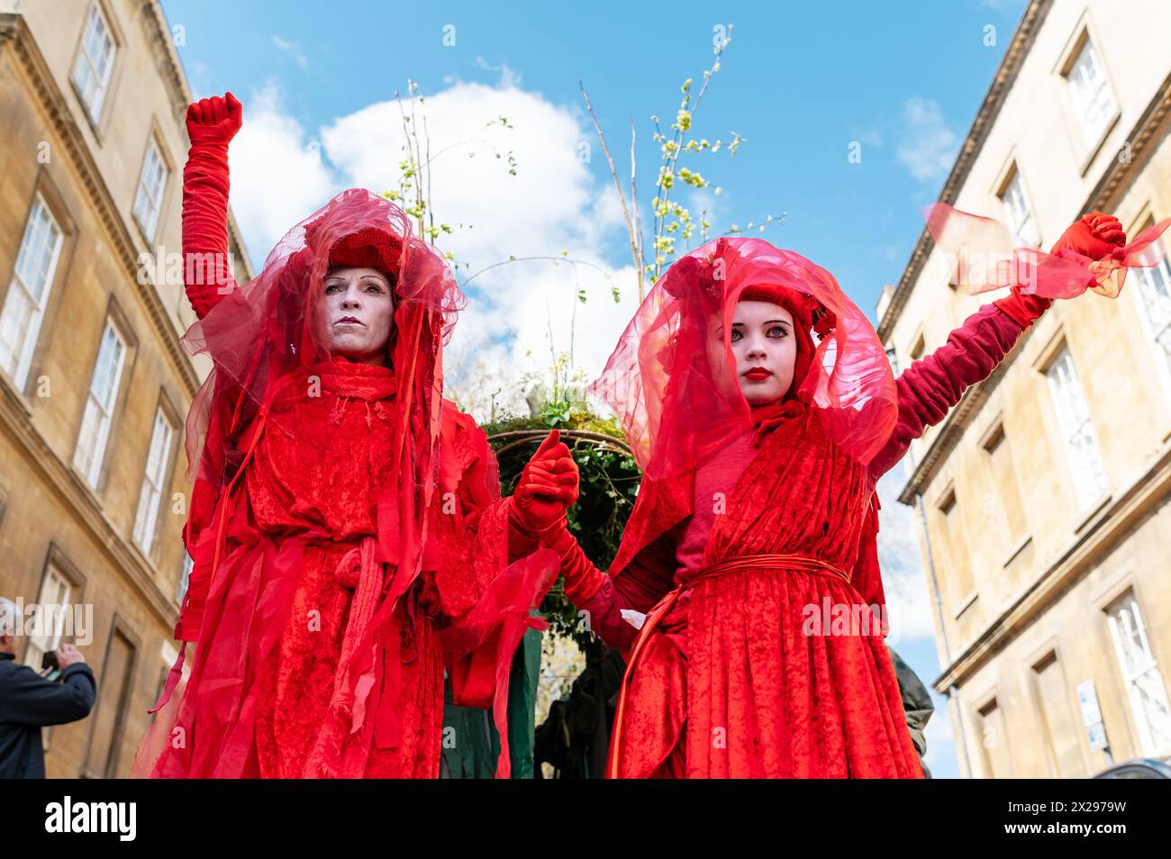 London, UK. 20 April 2024. ‘The Funeral for Nature’ procession in Bath ...