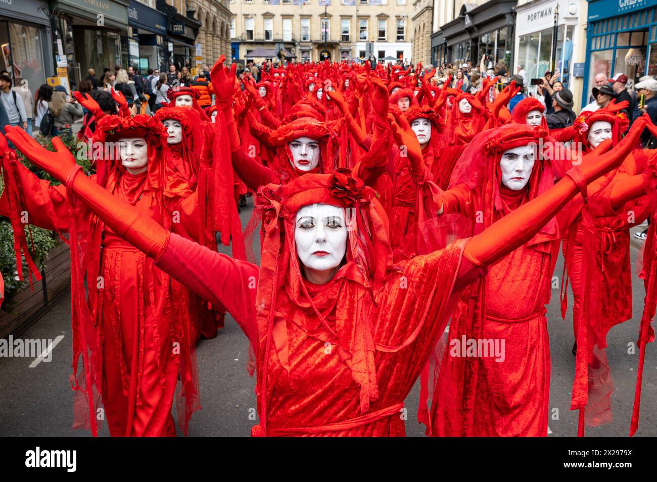 London, UK. 20 April 2024. ‘The Funeral for Nature’ procession in Bath ...