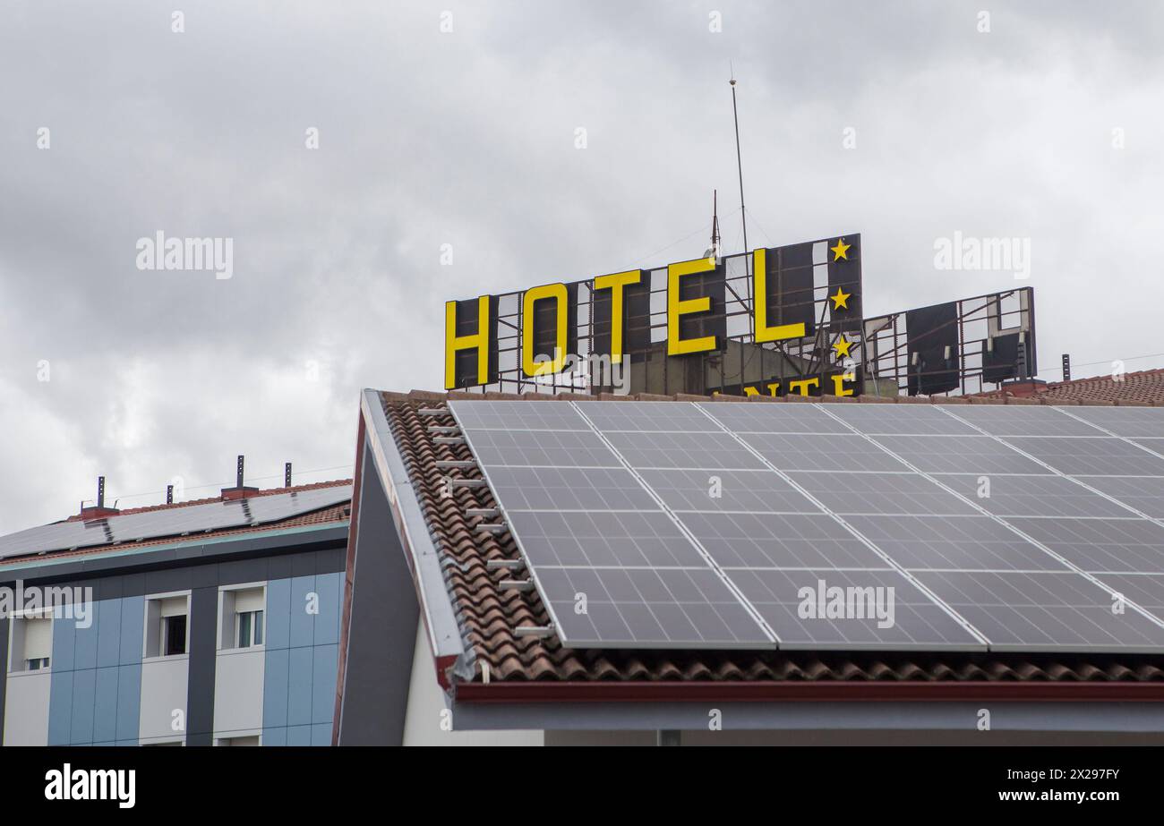 Solar panels on hotel roof hi-res stock photography and images - Alamy