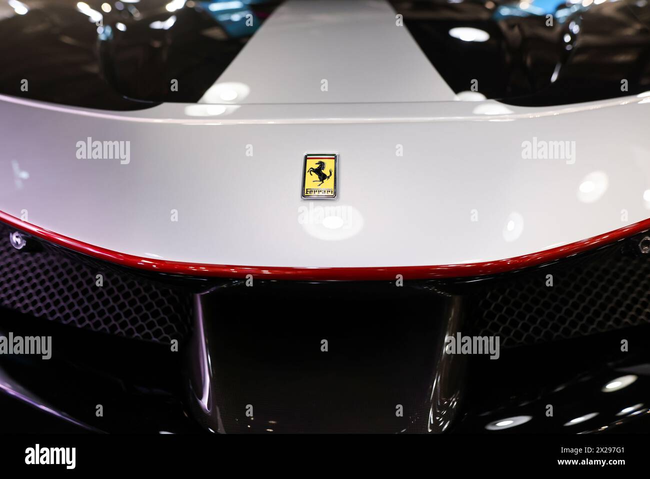 Bucharest, Romania - April 21, 2024: Details with the front part and ...