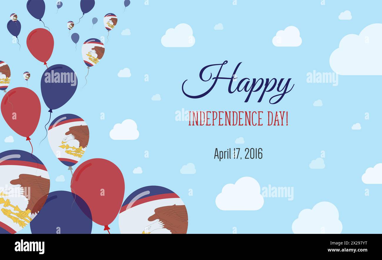 American Samoa Independence Day Sparkling Patriotic Poster. Row of ...