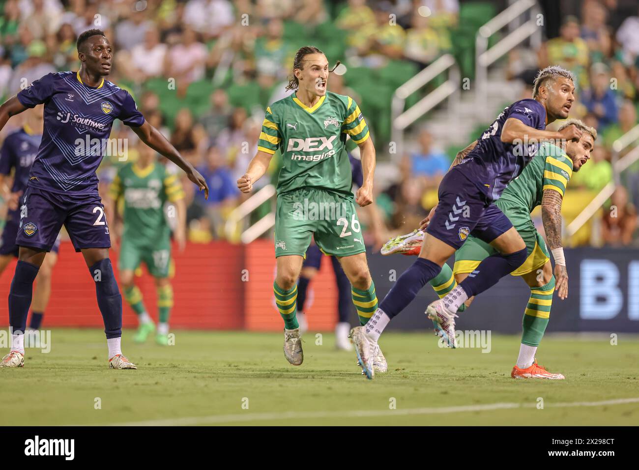 St. Petersburg, FL: Tampa Bay Rowdies forward Cal Jennings (26) cheers ...