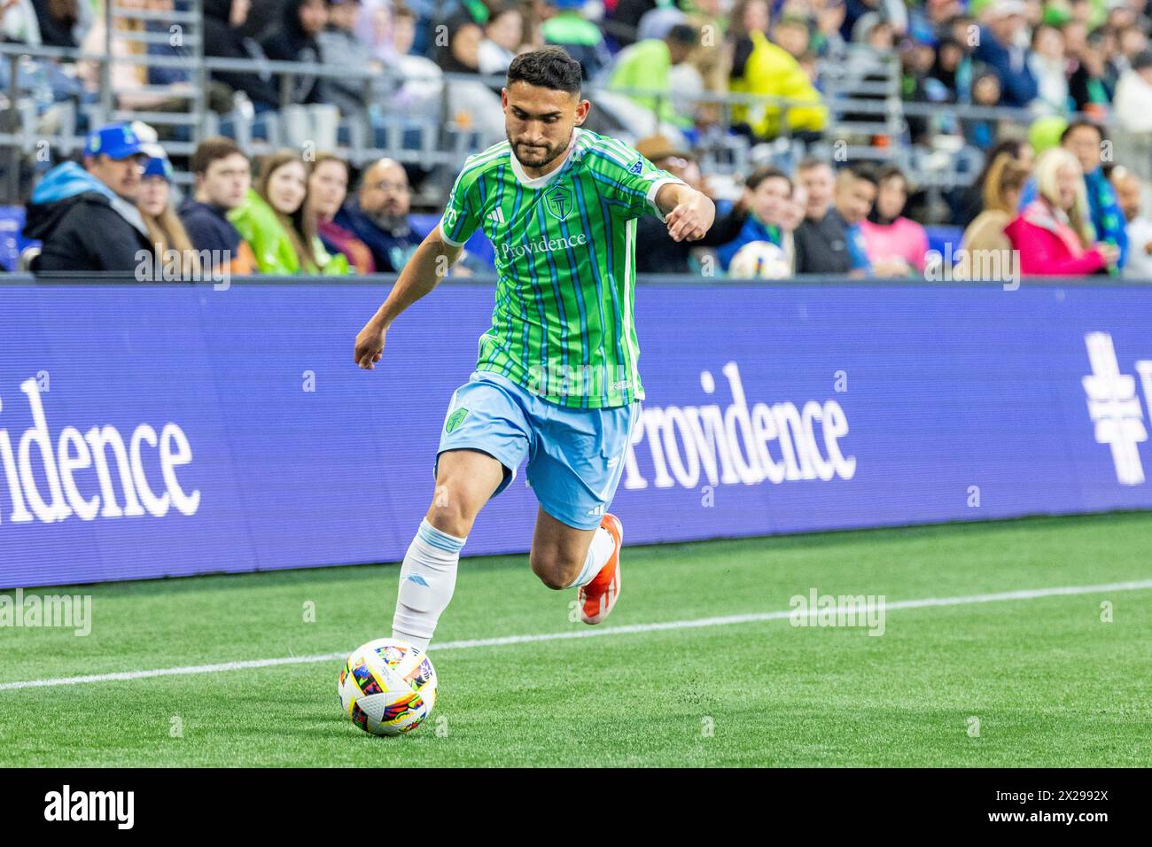 Seattle, Washington, USA. 20th Apr, 2024. Seattle Sounders player ...