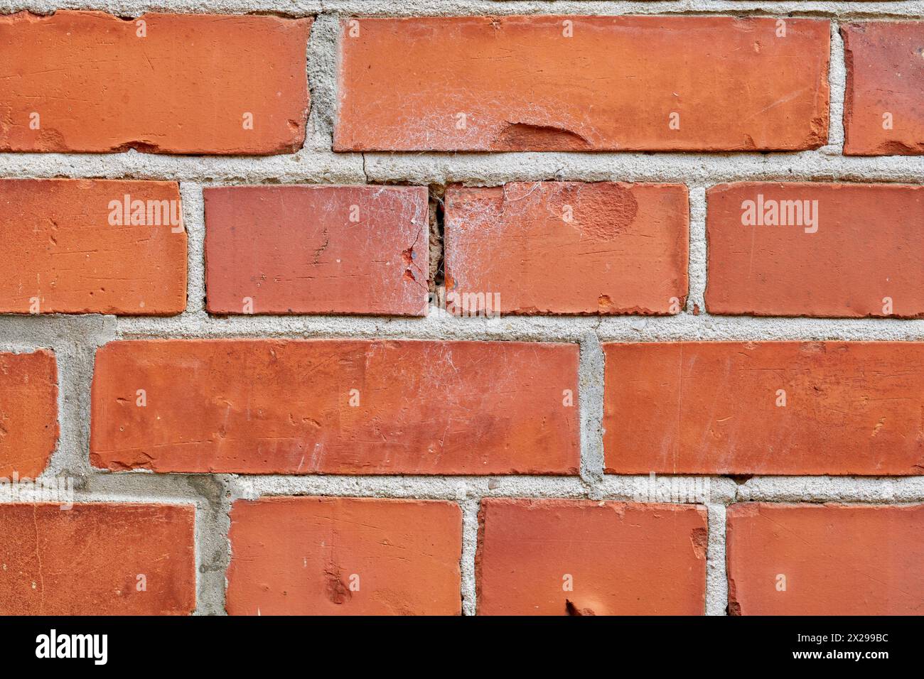 Zoom, red and brick wall for wallpaper or building with concrete ...