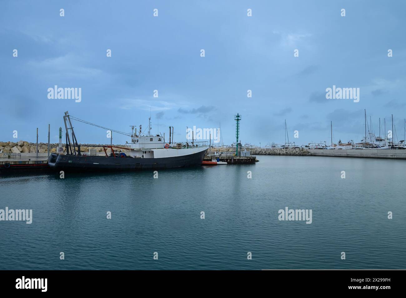 LIMASSOL, CYPRUS - APRIL 15, 2024: Old port of Limassol with beautiful ...