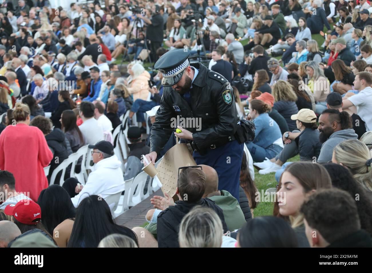 Sydney, Australia. 21st April 2024. Thousands gather at Bondi Beach for ...