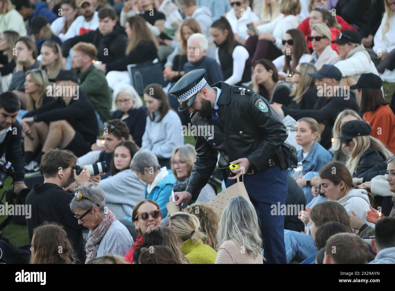 Sydney, Australia. 21st April 2024. Hundreds gather at Bondi Beach for ...